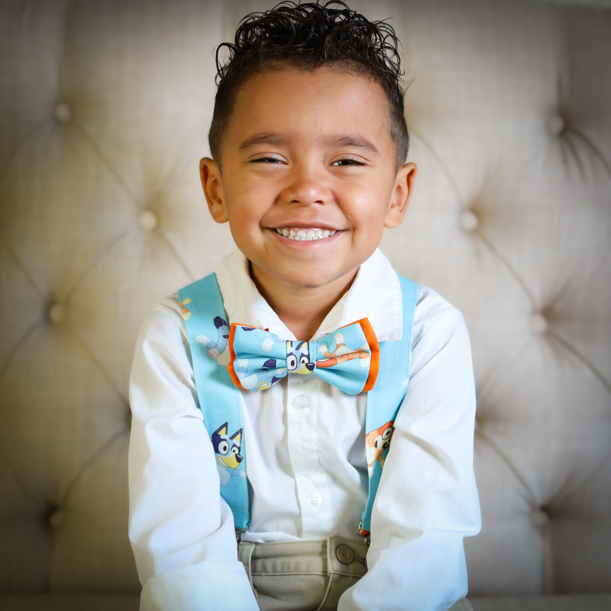 Bluey and Bingo Suspenders and Bows, Handmade to Order | Dapper Xpressions